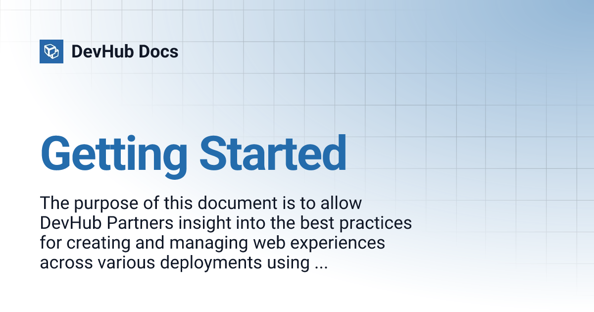 Getting Started | DevHub Docs